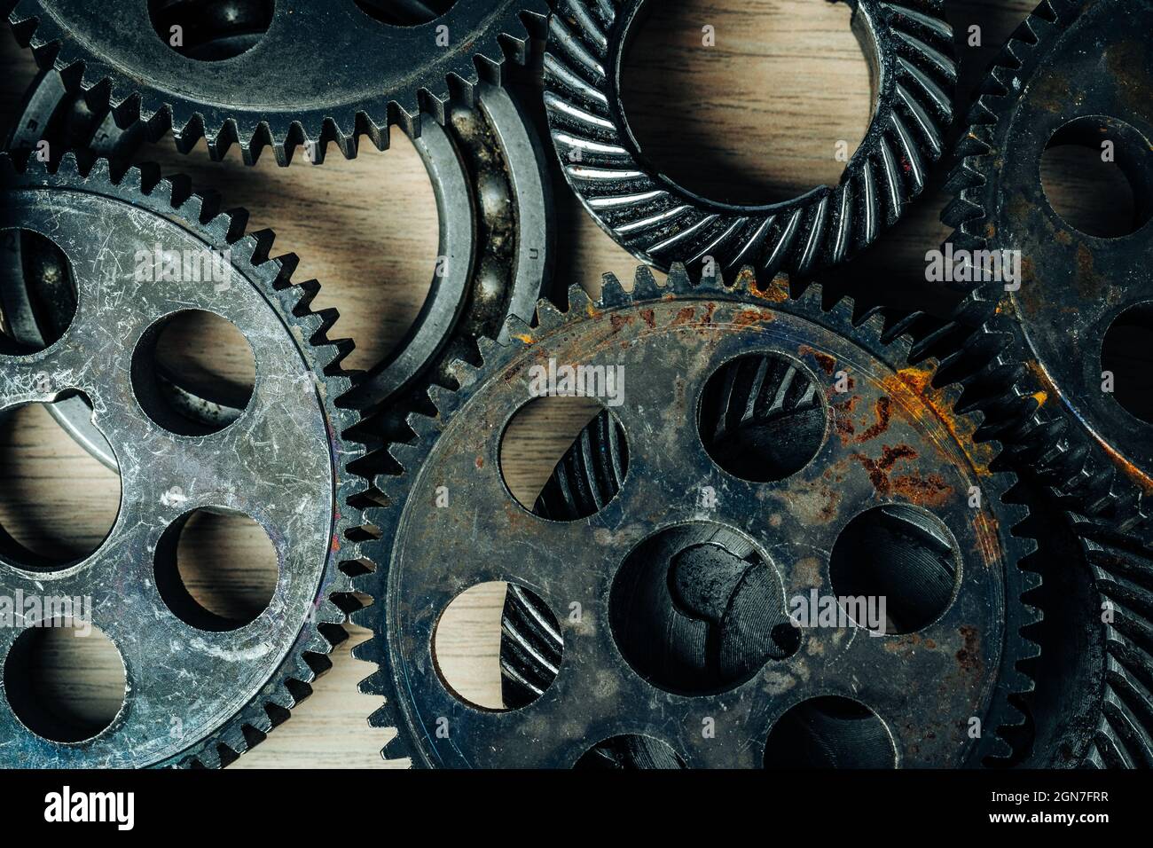 Gears from an old industrial machine Stock Photo - Alamy