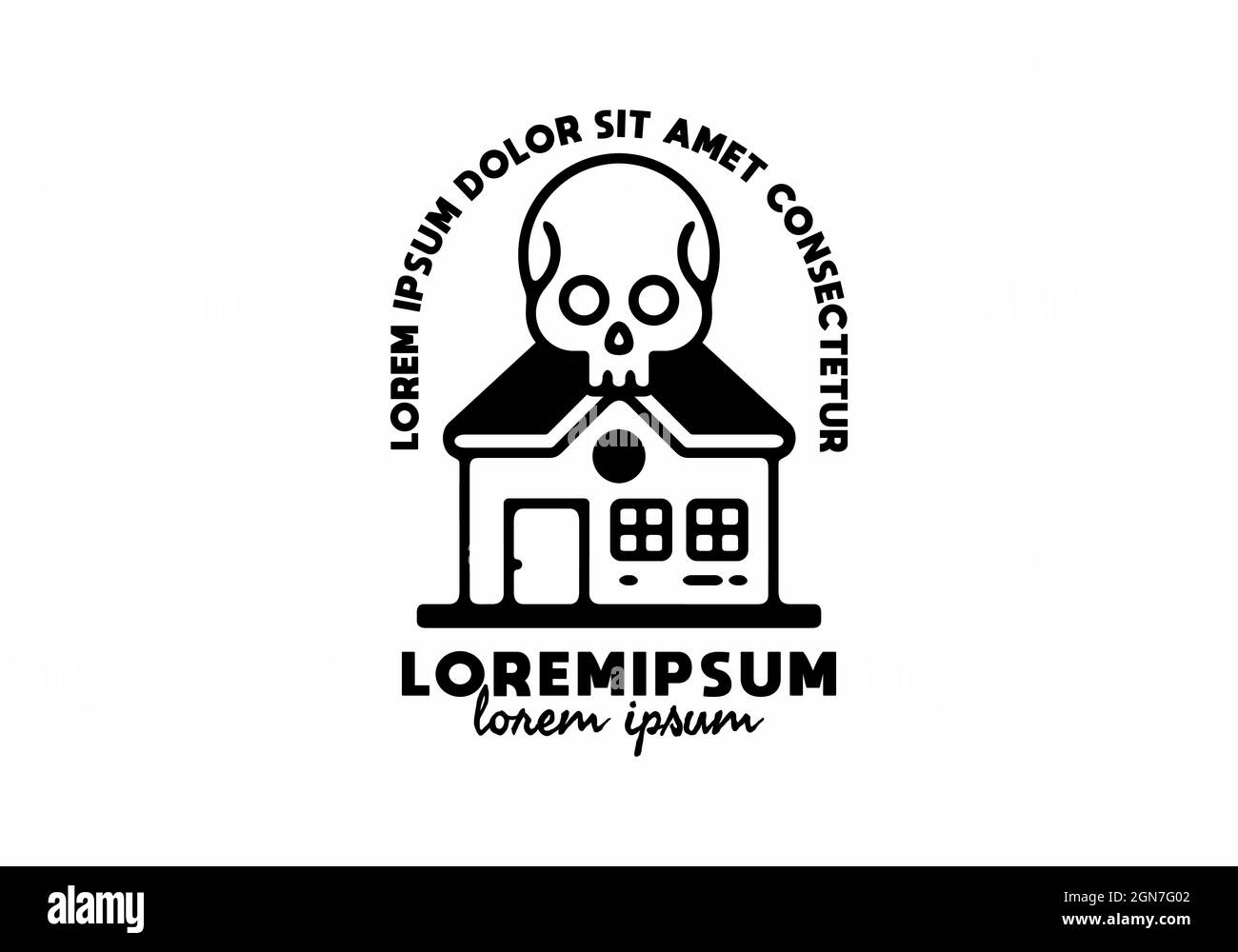 Gothic design elements skull Black and White Stock Photos & Images - Alamy