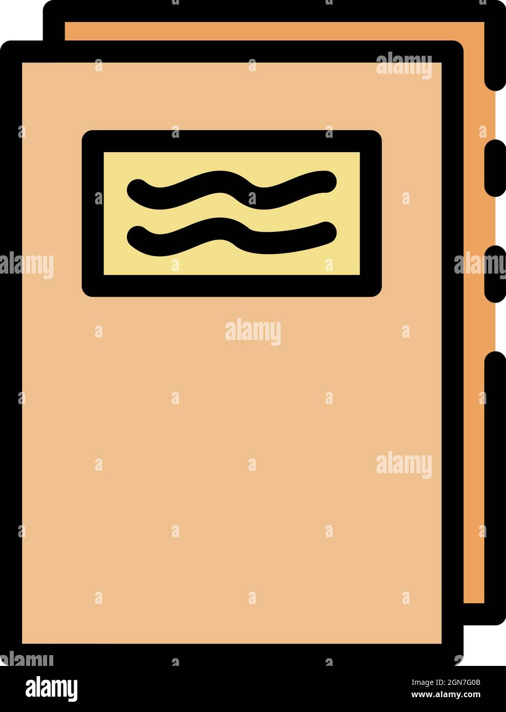 Notebook icon. Outline notebook vector icon color flat isolated Stock ...