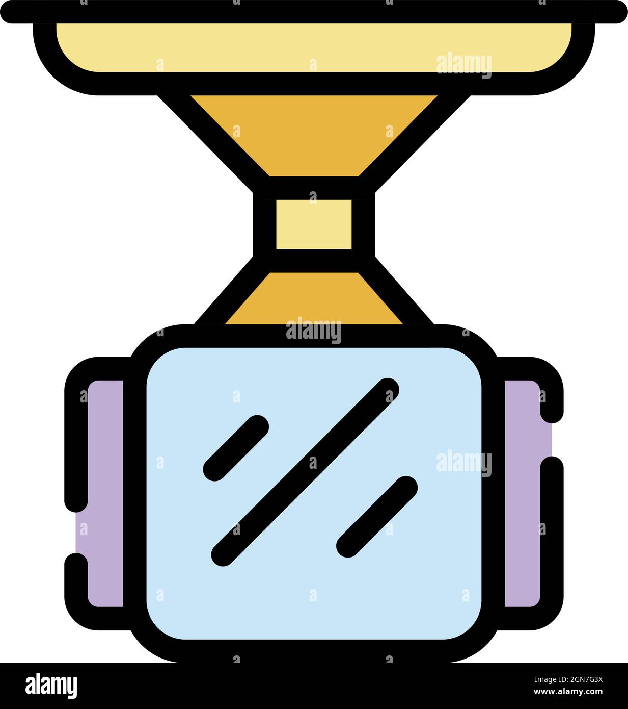 Rear view camera icon. Outline rear view camera vector icon color flat ...