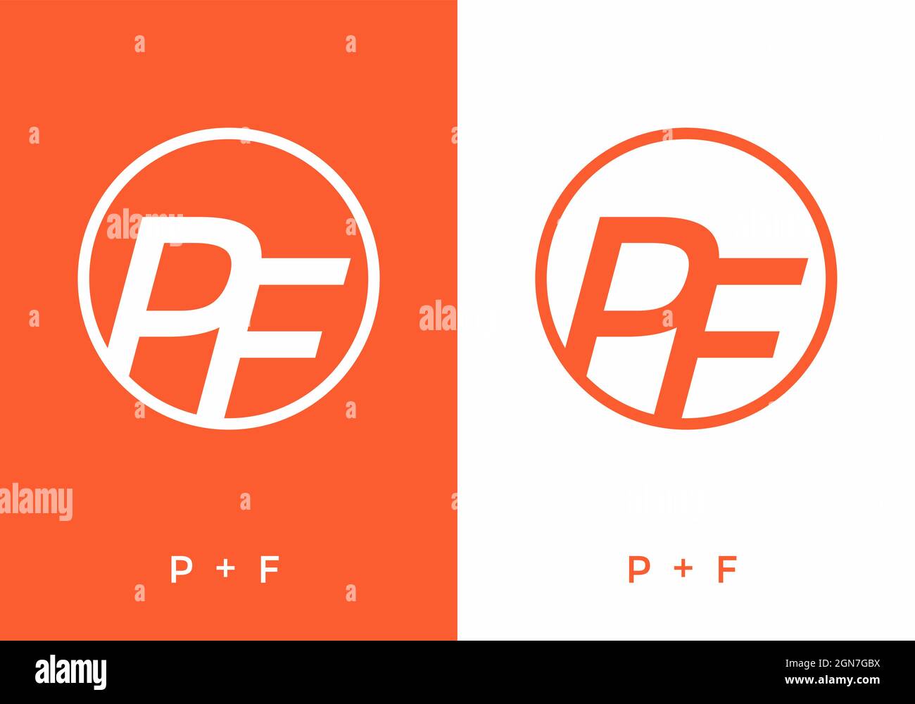 Orange color of PF initial letter design Stock Vector Image & Art - Alamy
