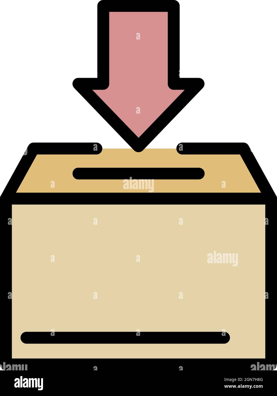 Donation box icon. Outline donation box vector icon color flat isolated ... Donation box icon. Outline donation box vector icon color flat isolated ...