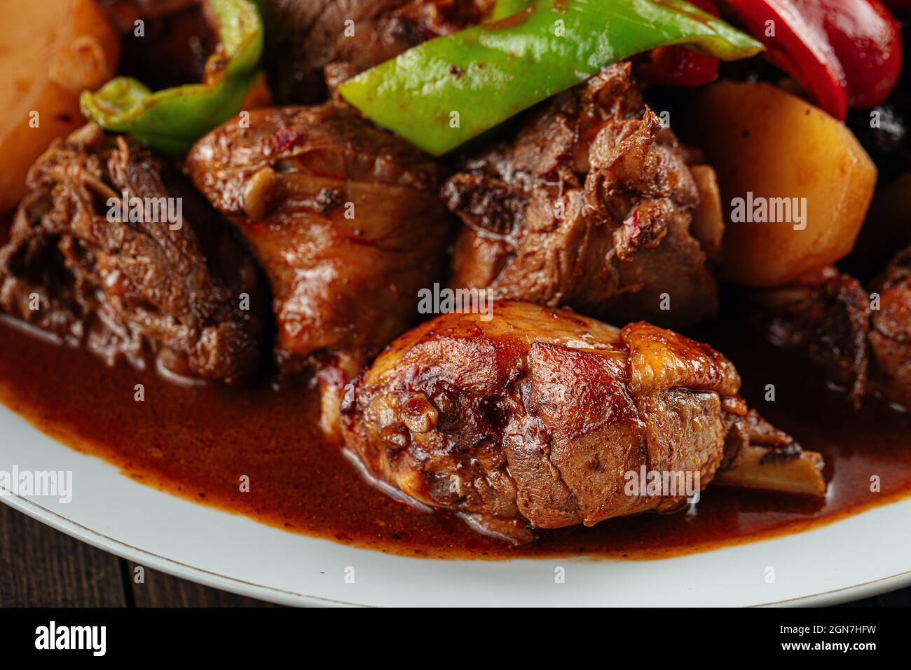 Chinese dish dapanji with stew chicken and potato Stock Photo - Alamy