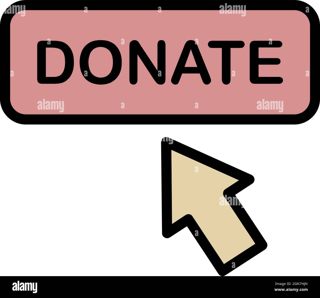 Donate button icon. Outline donate button vector icon color flat ...
