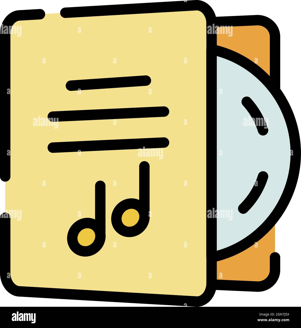 CD with case icon. Outline CD with case vector icon color flat isolated ...