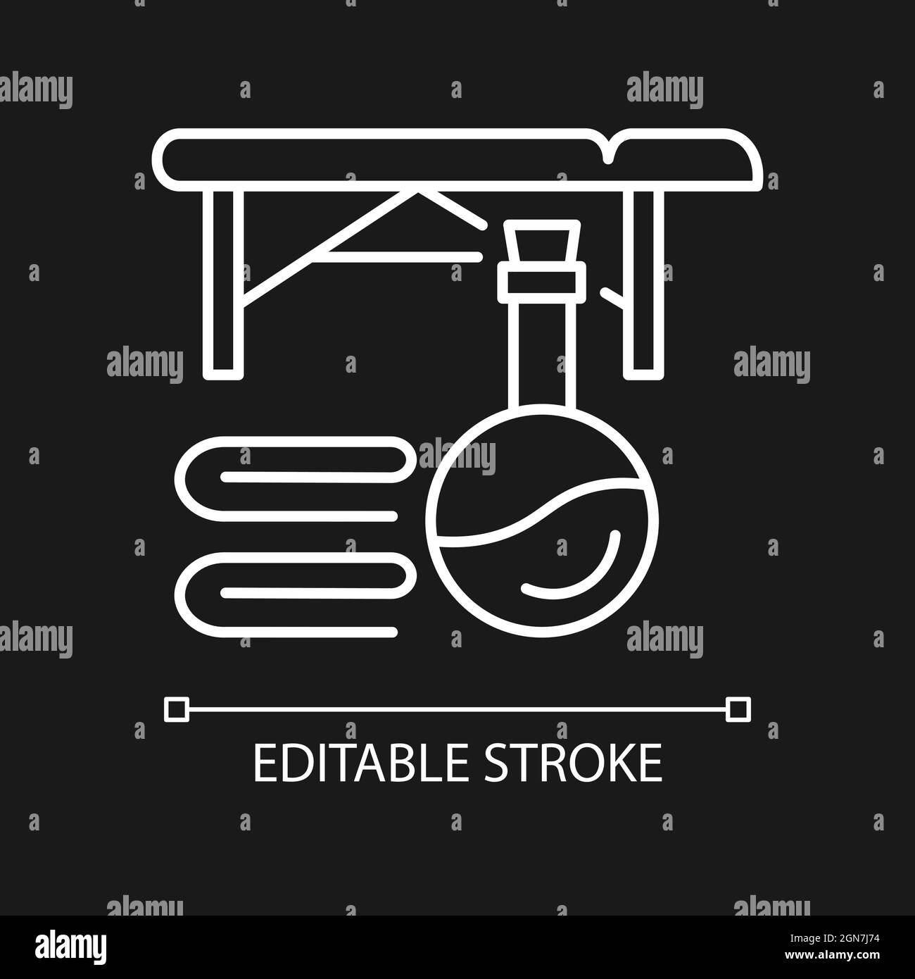 Massage Table White Linear Icon For Dark Theme Stock Vector Image And Art Alamy