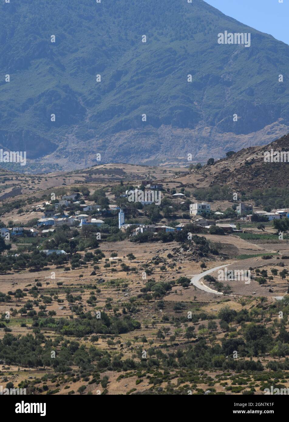 Village in the rif mountains on the road between Oued Laou and ...