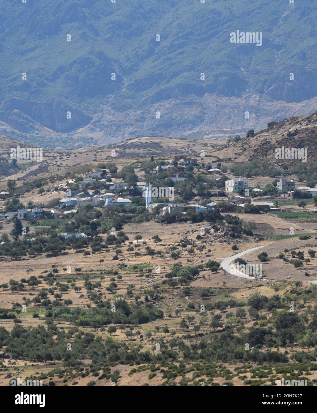 Village in the rif mountains on the road between Oued Laou and ...