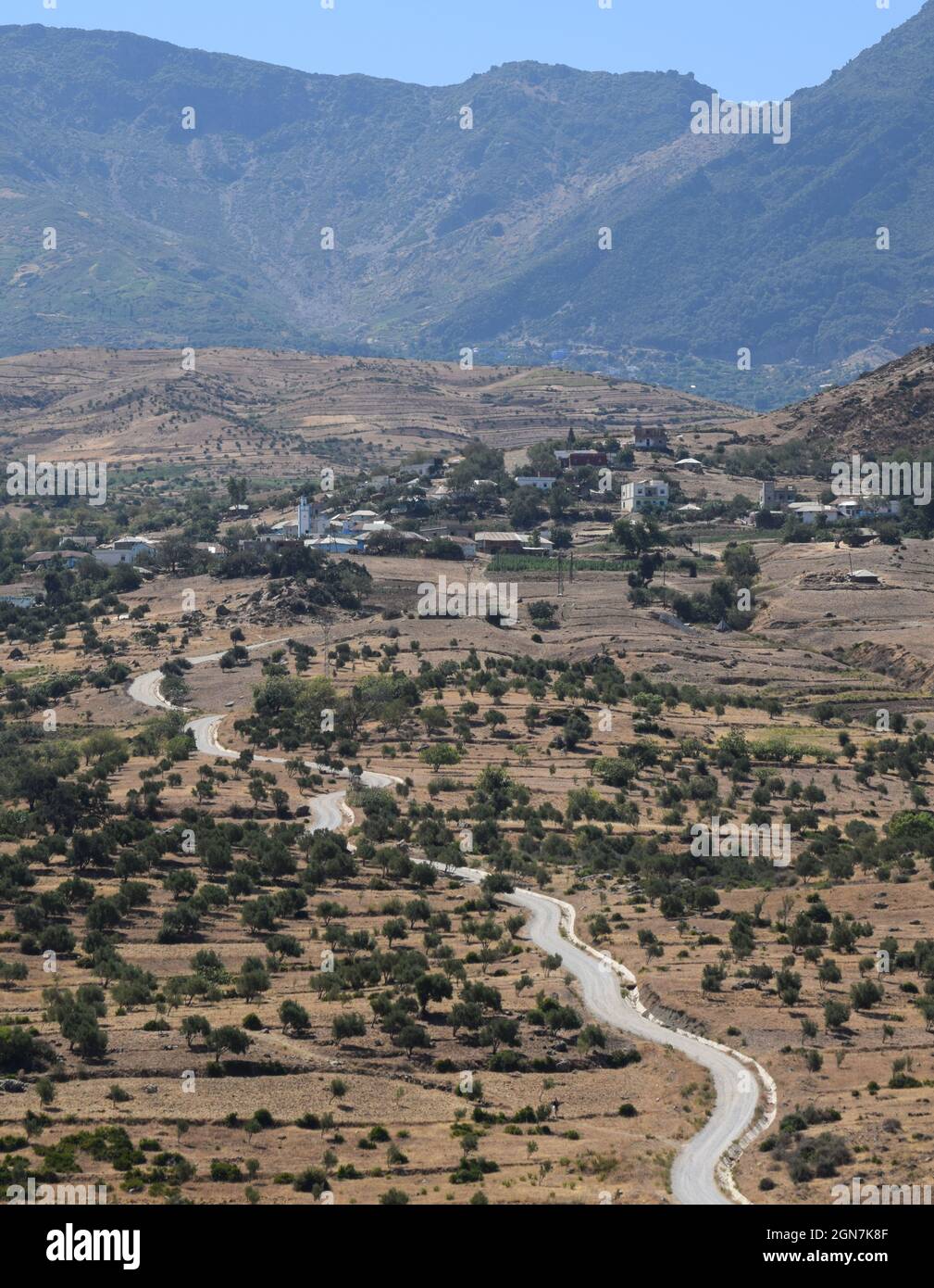 Village in a dry mountain area of the Rif, near Chefchaouen and Oued ...