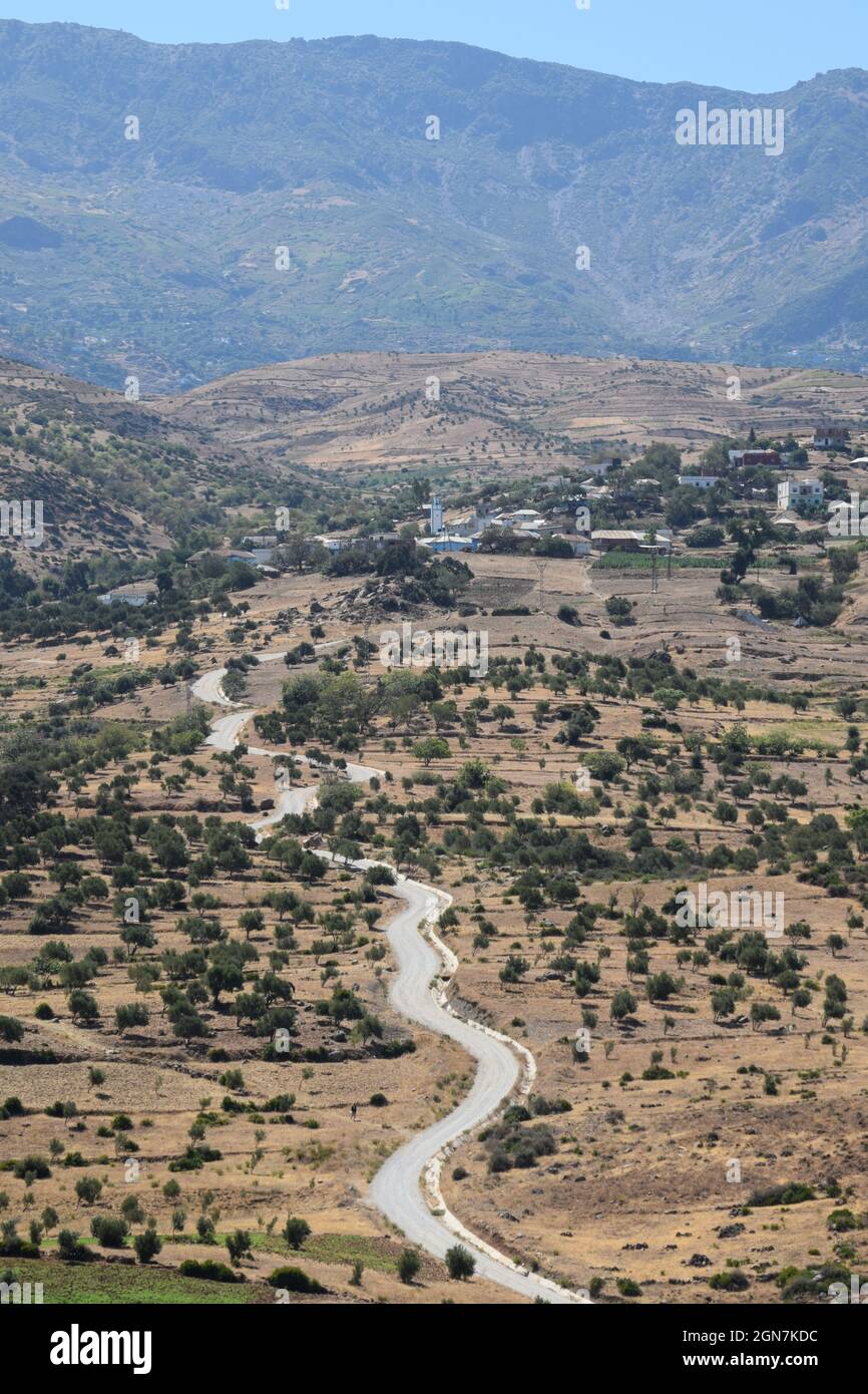 Village in a dry mountain area of the Rif, near Chefchaouen and Oued ...