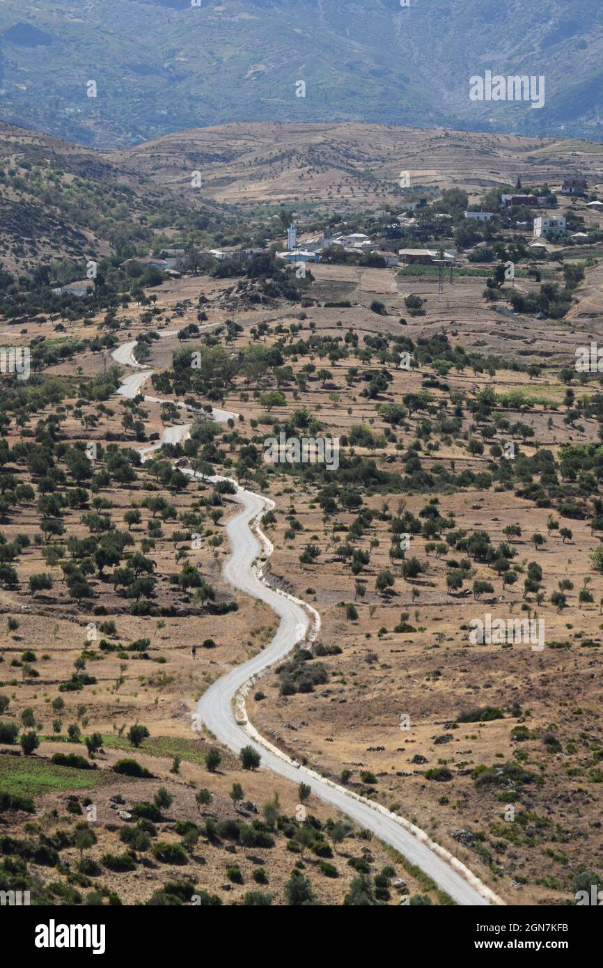 Village in a dry mountain area of the Rif, near Chefchaouen and Oued ...