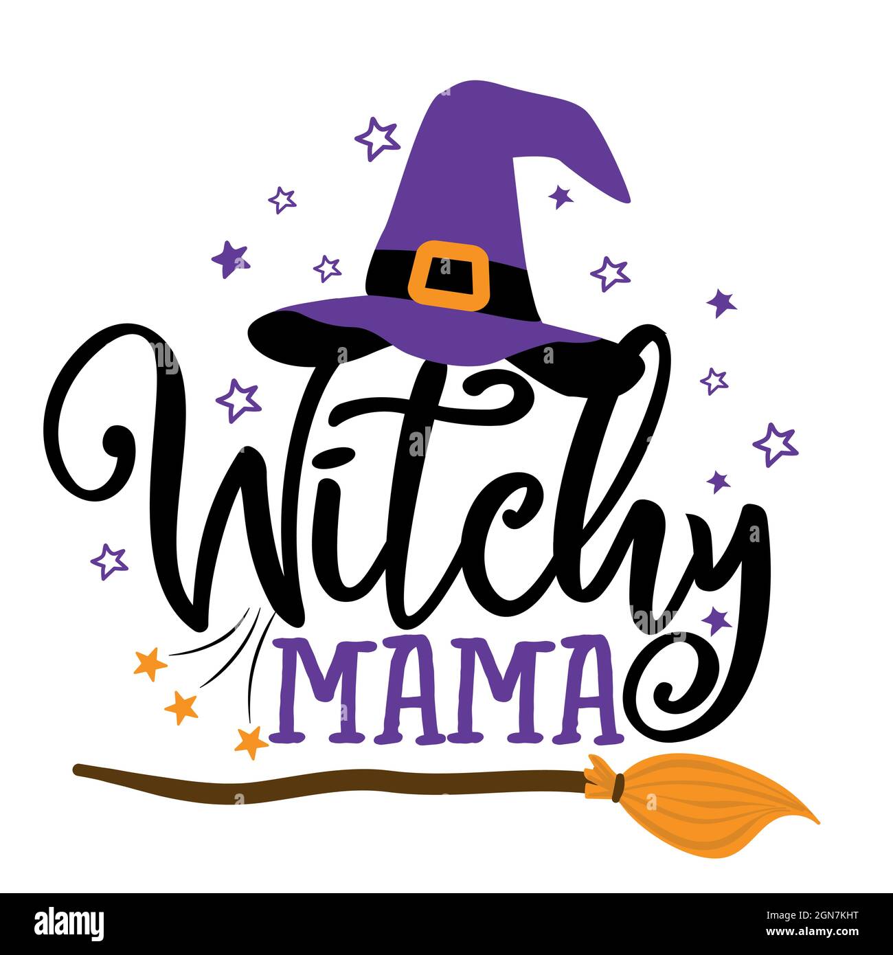 Withy Mama, Witch Mom - Halloween quote on white background with ...