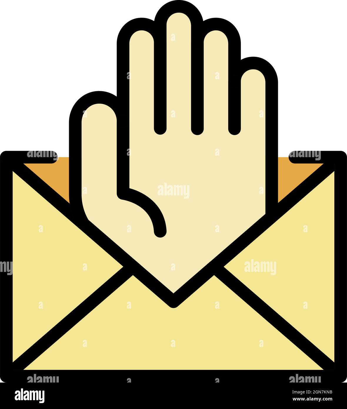 Welcome letter icon. Outline welcome letter vector icon color flat ...