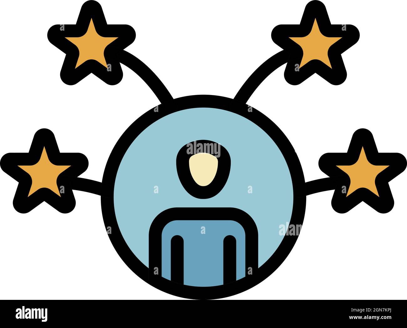 Star rating employee icon. Outline star rating employee vector icon ...