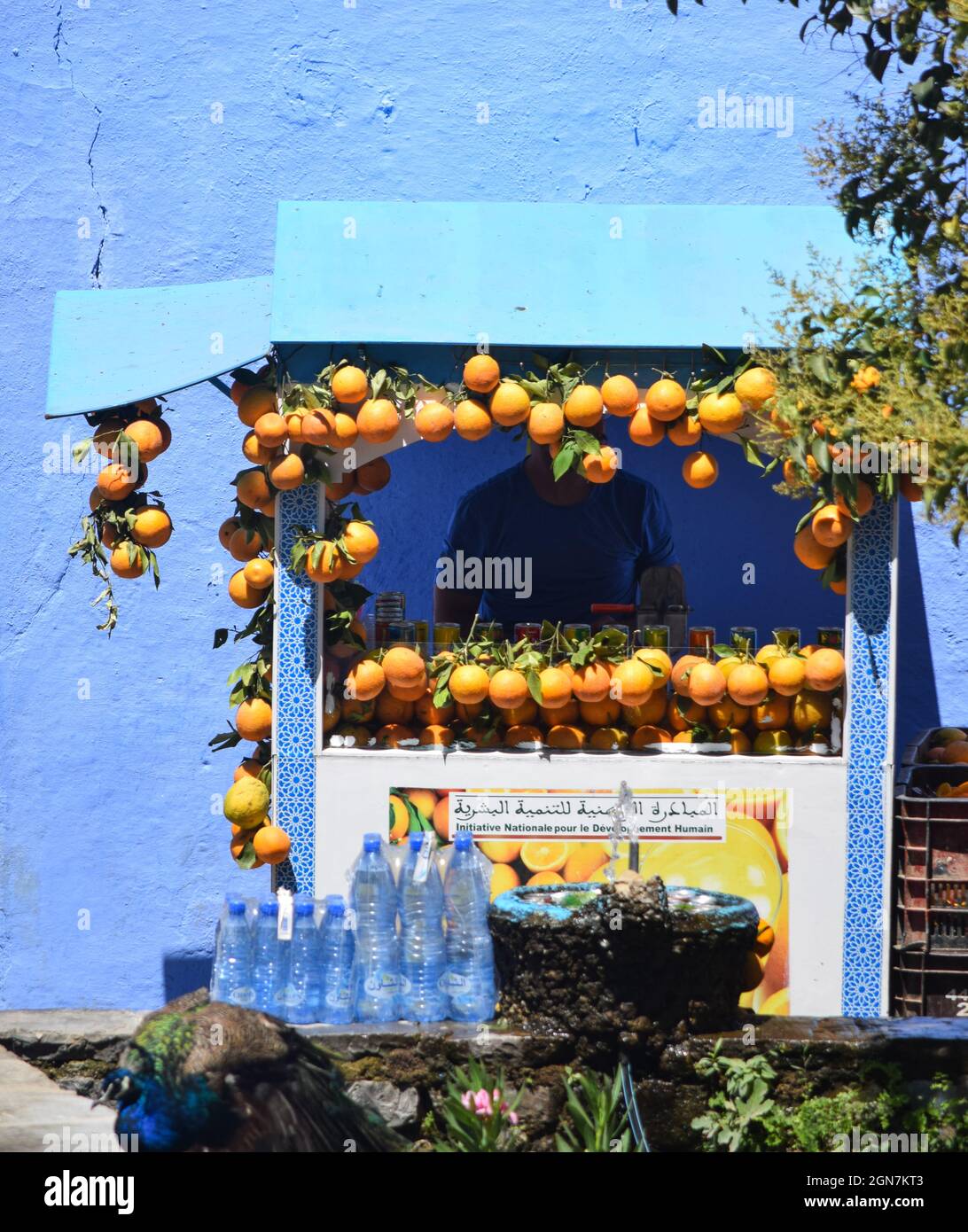 orange juice seller in Chefchaouen the blue city Stock Photo - Alamy