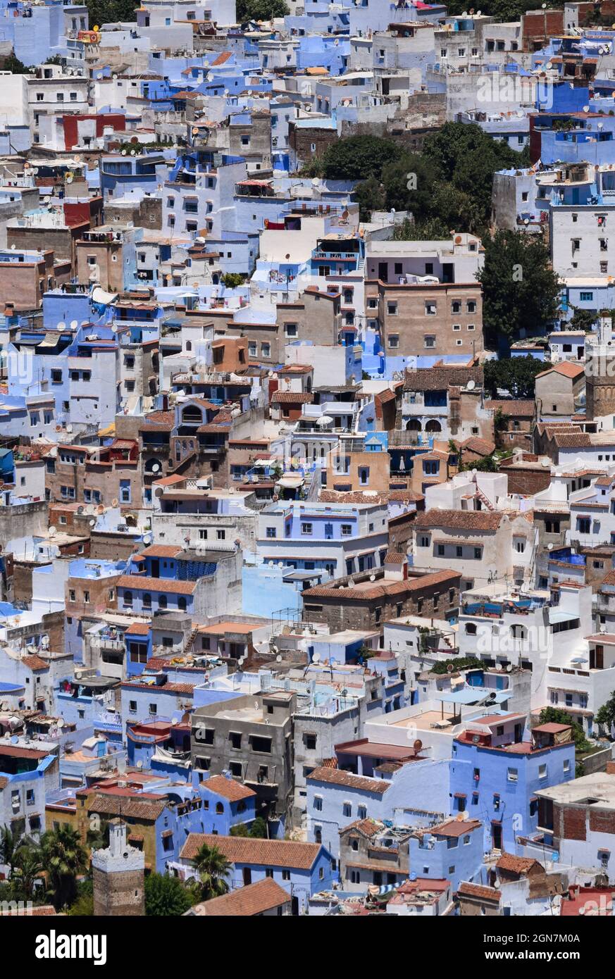 Aerial picture of Chefchaouen Morocco Stock Photo - Alamy