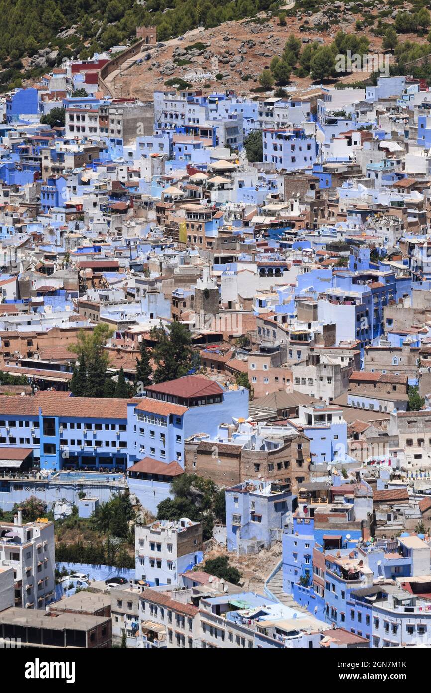 Mountain View on Chefchaouen the blue city Stock Photo - Alamy