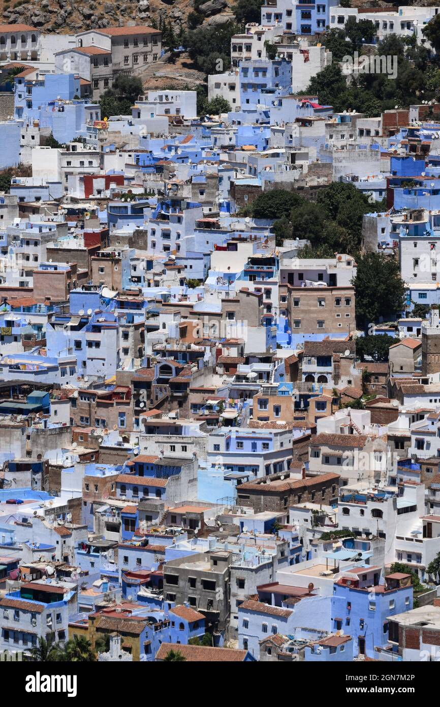Mountain view of Chefchaouen the blue pearl Stock Photo - Alamy