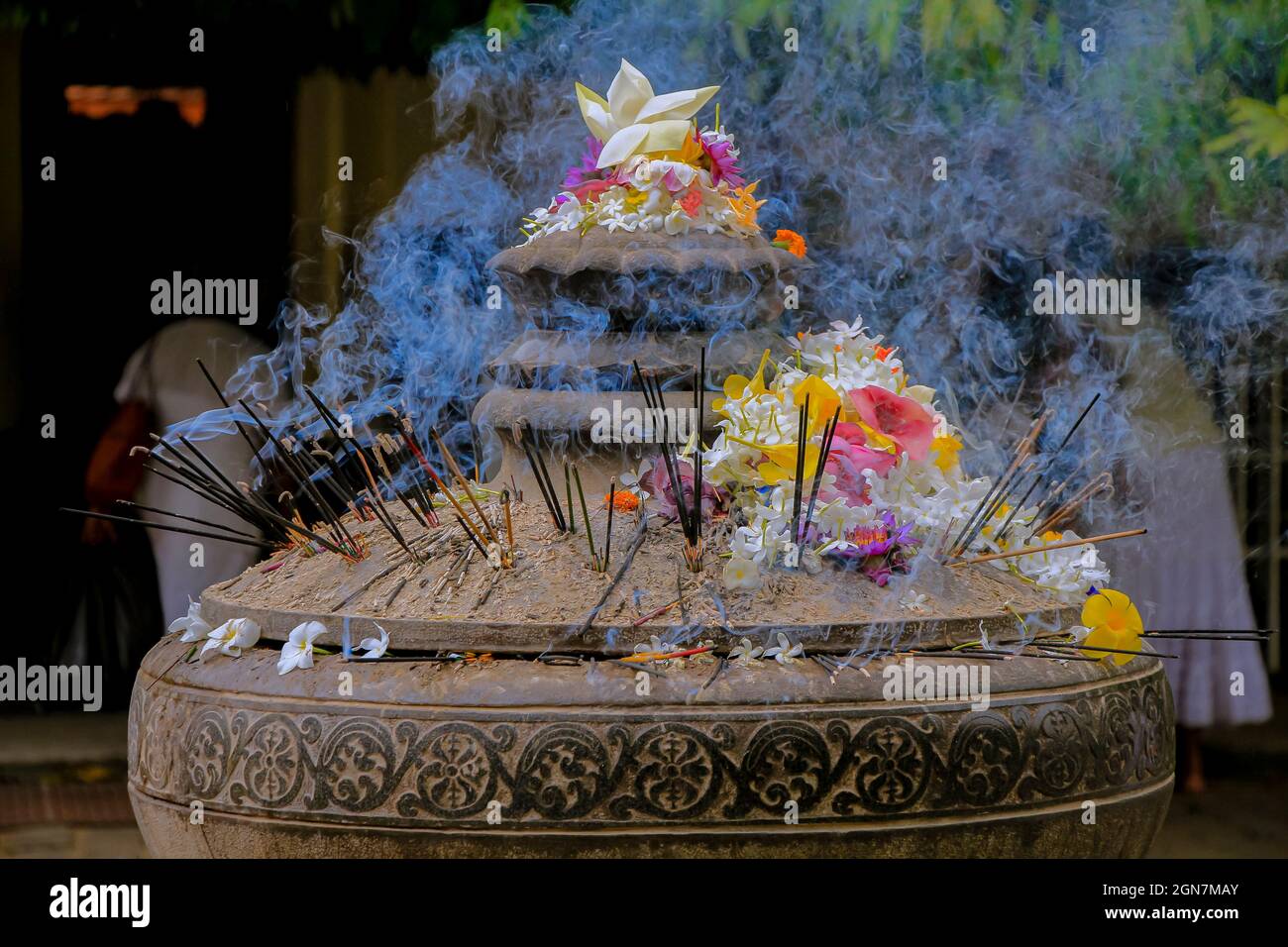 the incense sticks in Buddhist temple Sri Lanka Stock Photo - Alamy
