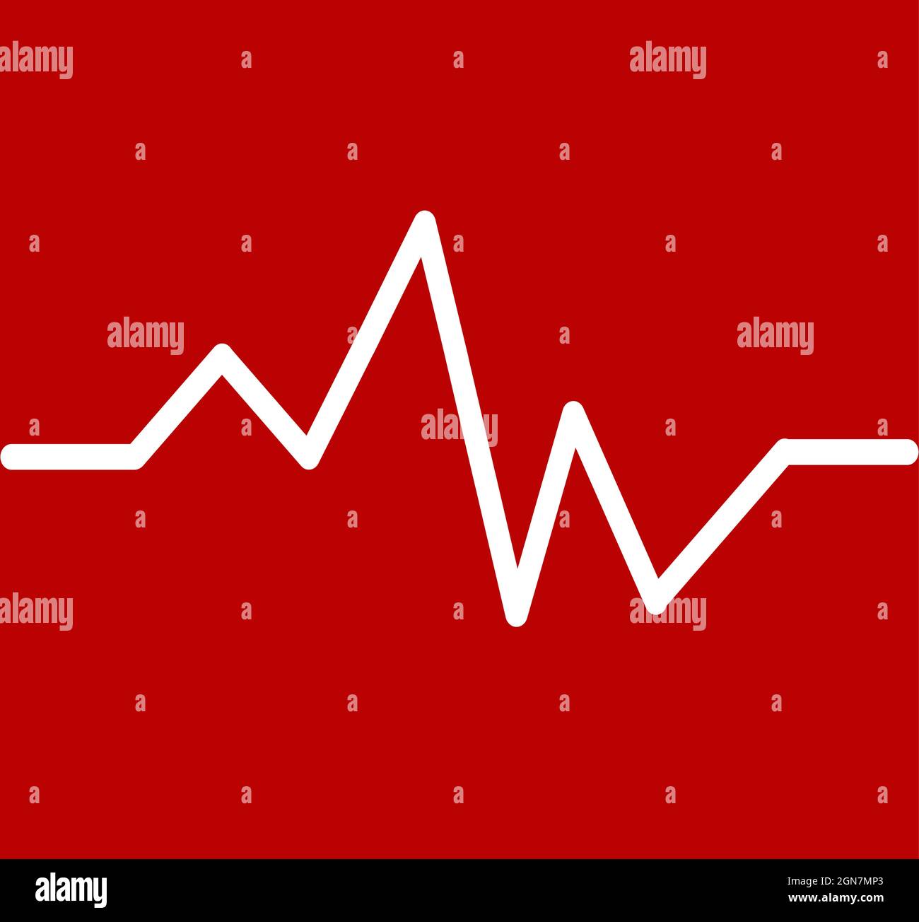 ECG vector illustration, cardiograph icon isolated on white background ...