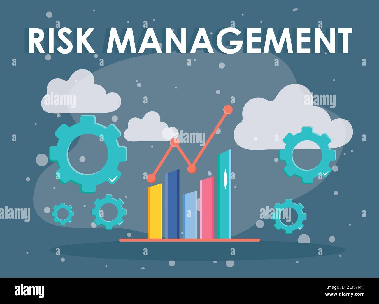 bars chart with gears of risk management theme Stock Vector Image & Art ...