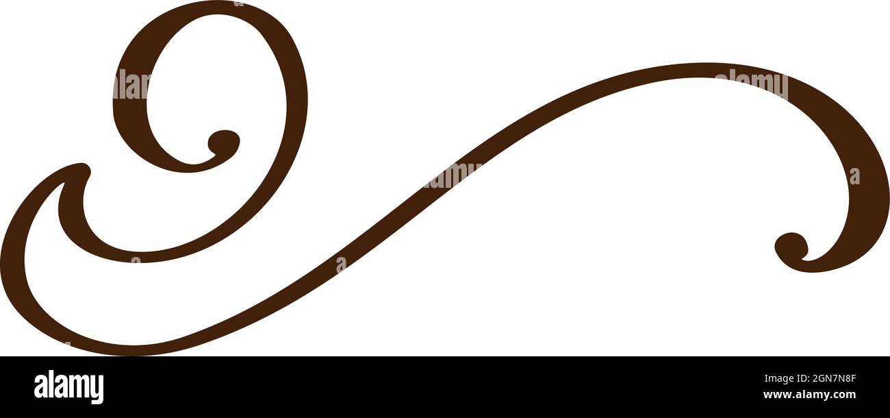 Vector vintage line elegant calligraphy divider and separator, swirl ...