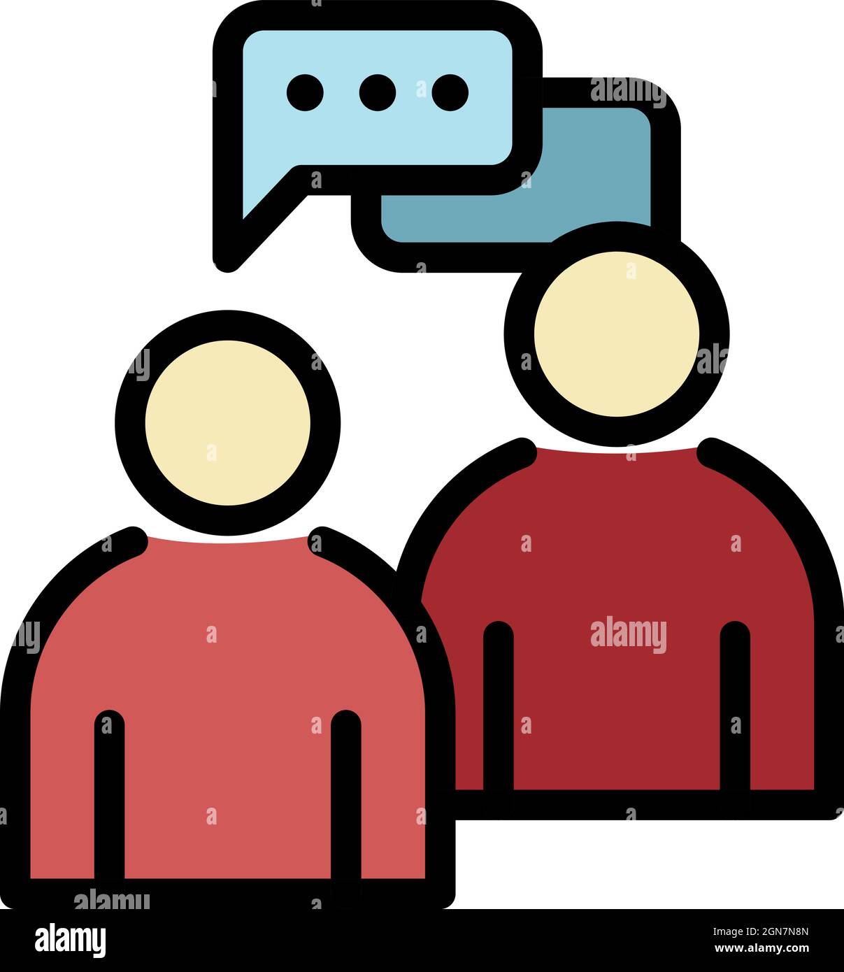 Communication of two people icon. Outline communication of two people ...