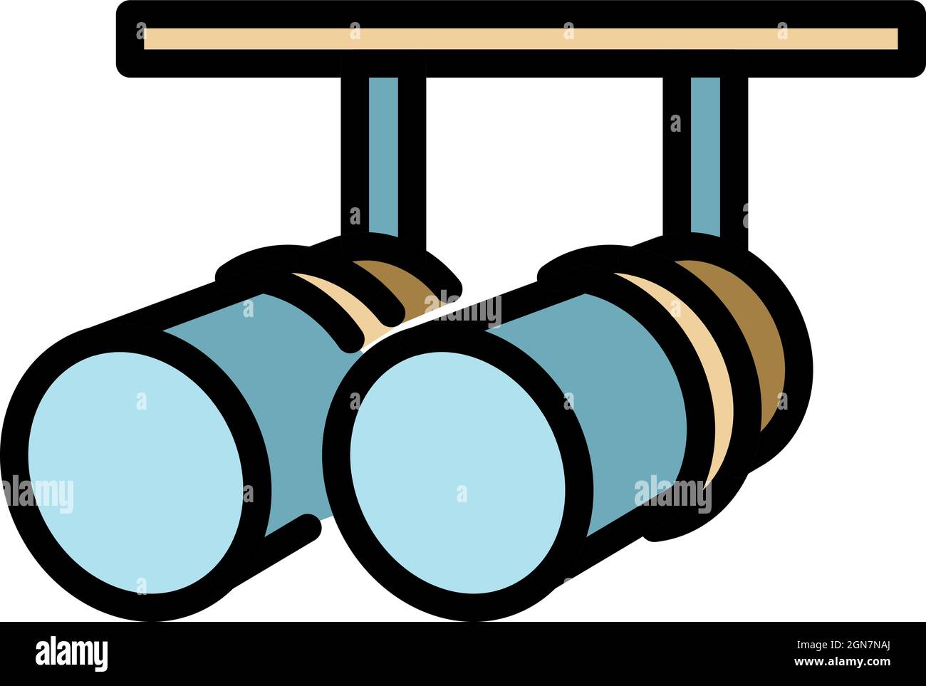 Two ceiling spotlights icon. Outline two ceiling spotlights vector icon ...