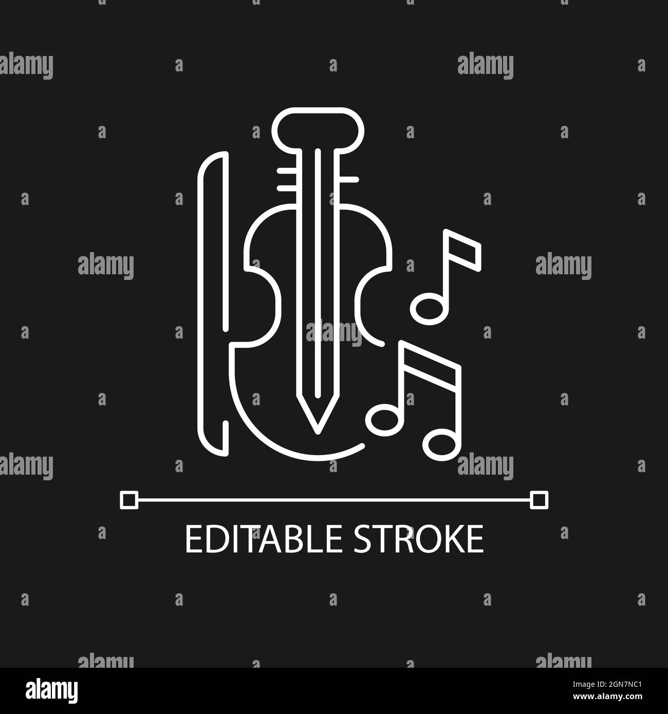 Music White Linear Icon For Dark Theme Stock Vector Image And Art Alamy