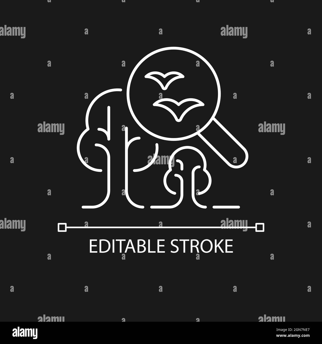 Environmental science white linear icon for dark theme Stock Vector ...