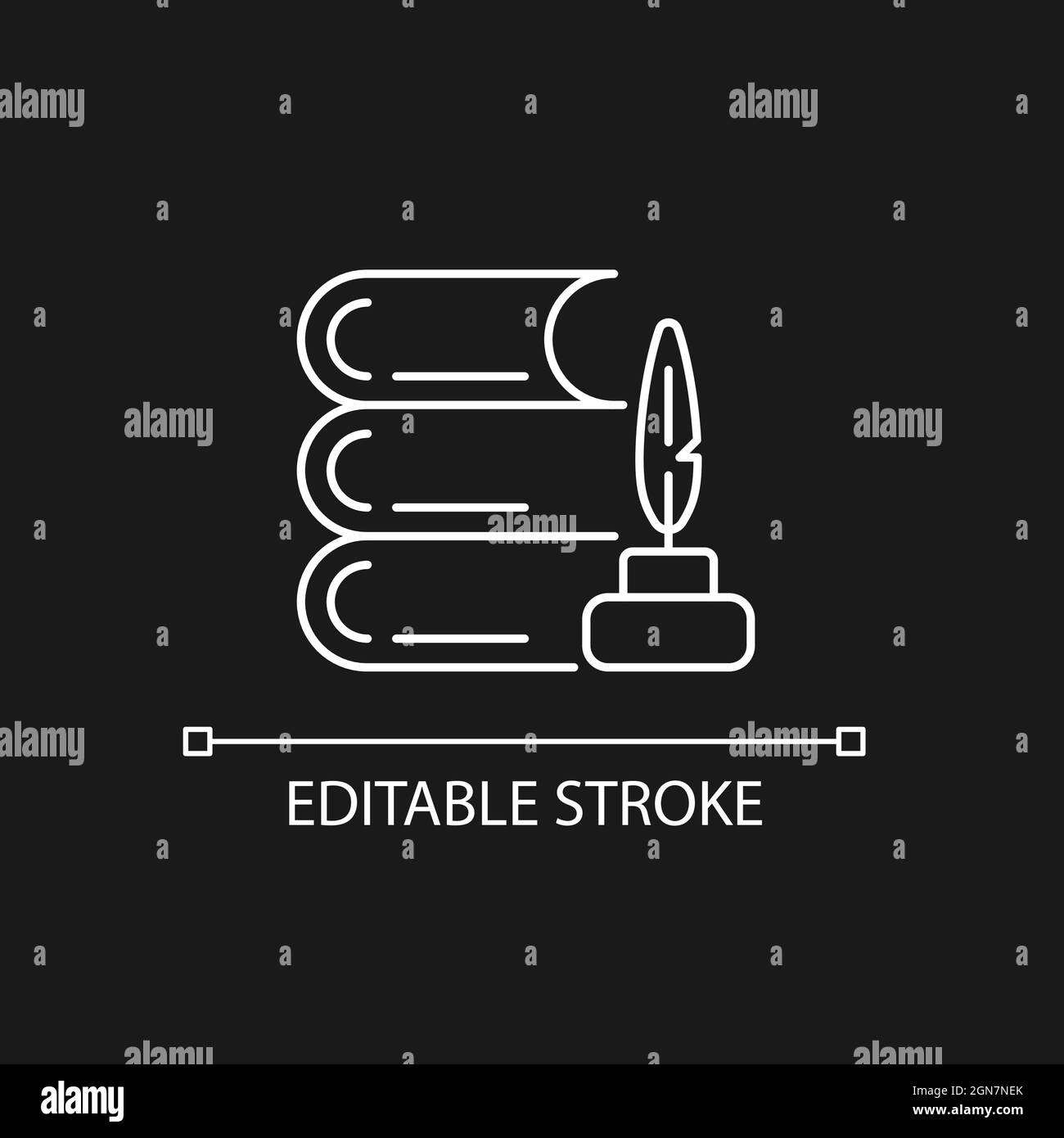 Literature white linear icon for dark theme Stock Vector Image & Art ...