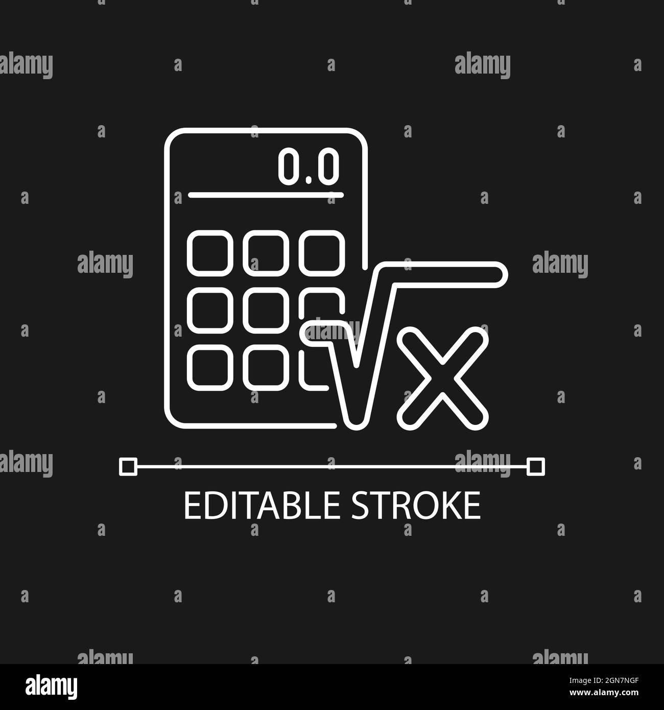 Algebra white linear icon for dark theme Stock Vector Image & Art - Alamy