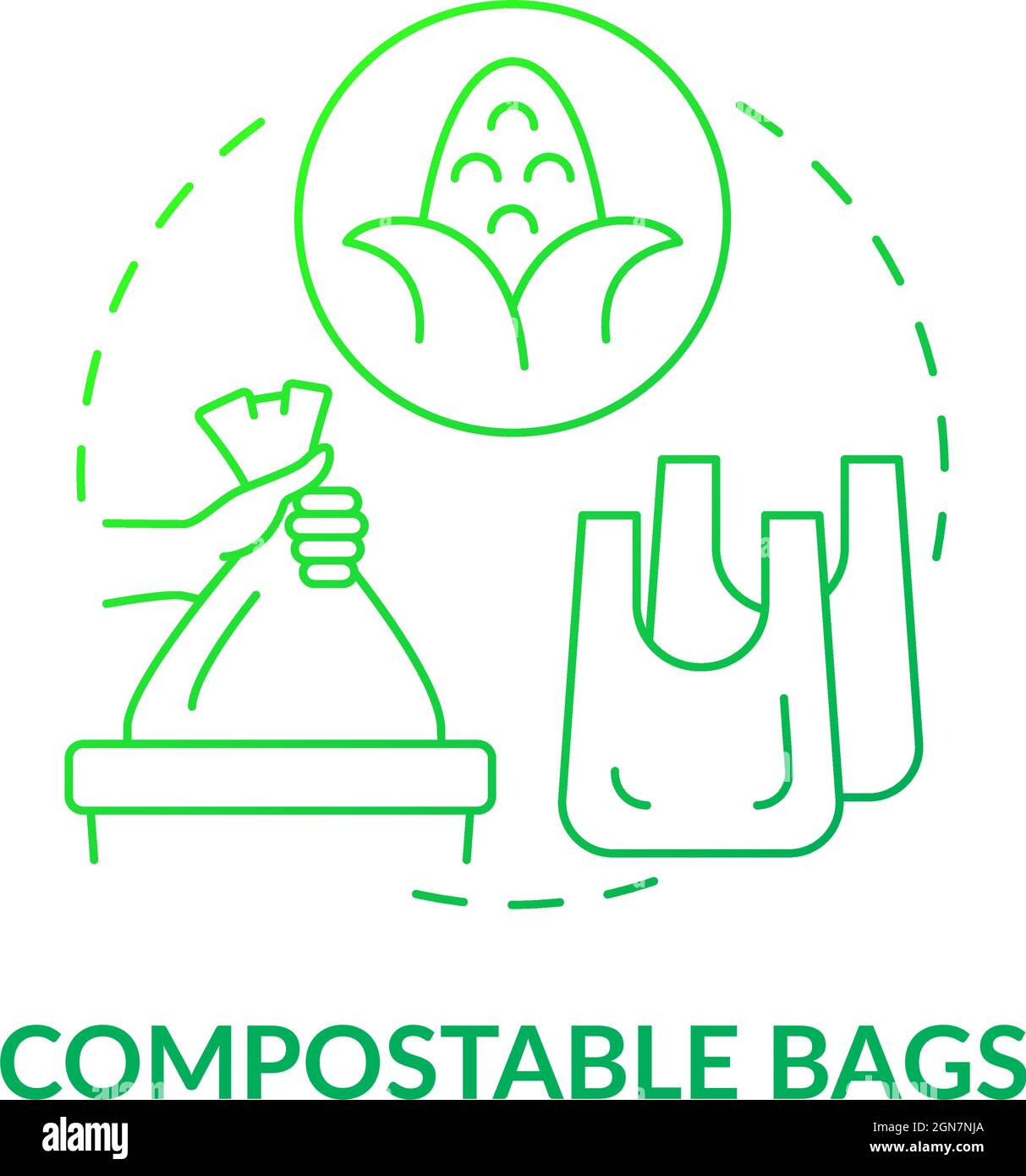 Bags from compostable materials concept icon Stock Vector Image & Art ...
