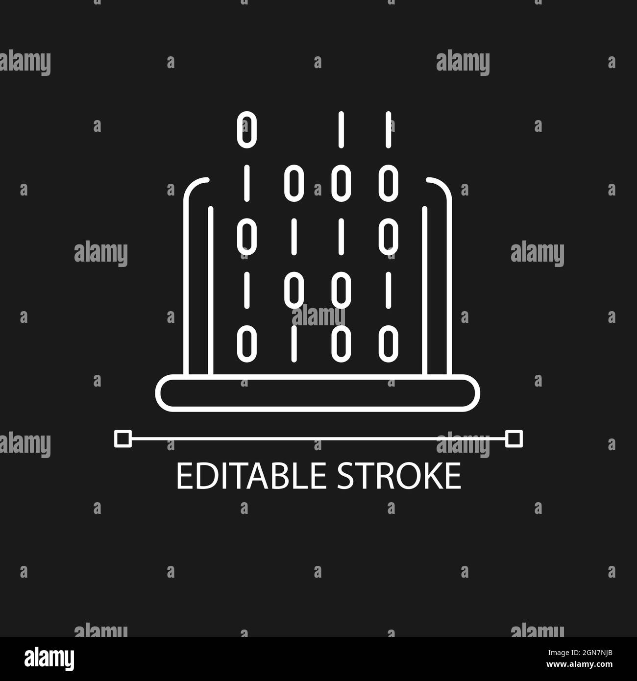 It White Linear Icon For Dark Theme Stock Vector Image And Art Alamy