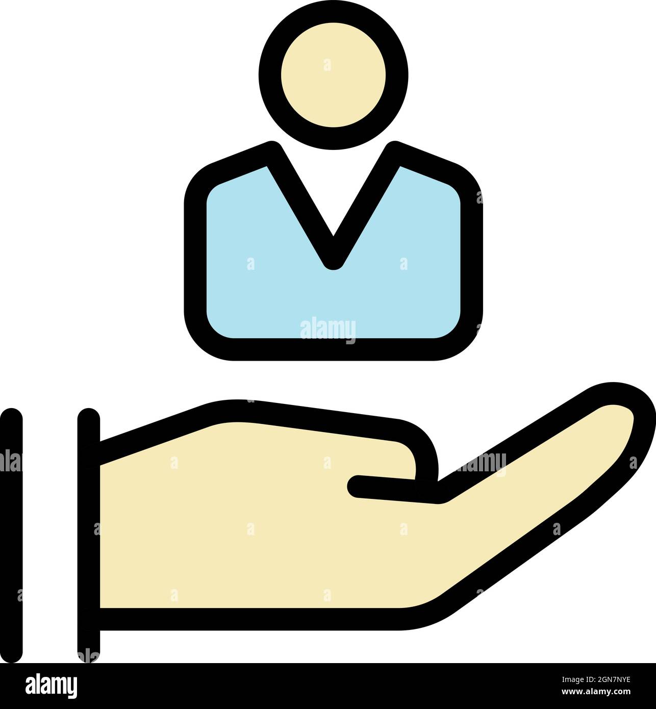 Customer care icon. Outline customer care vector icon color flat ...