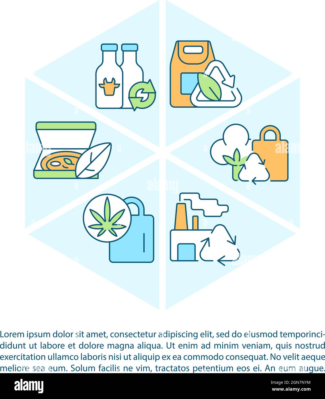 Waste reusing concept line icons with text Stock Vector Image & Art - Alamy