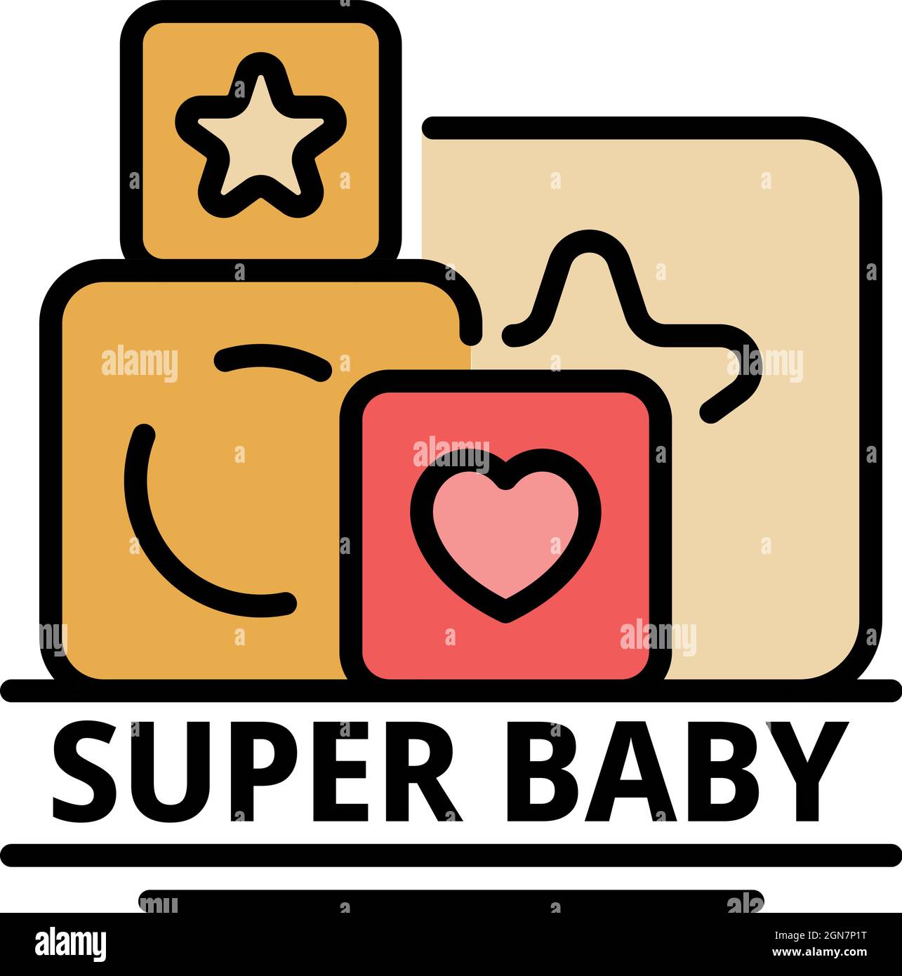 Super baby icon. Outline super baby vector icon color flat isolated ...