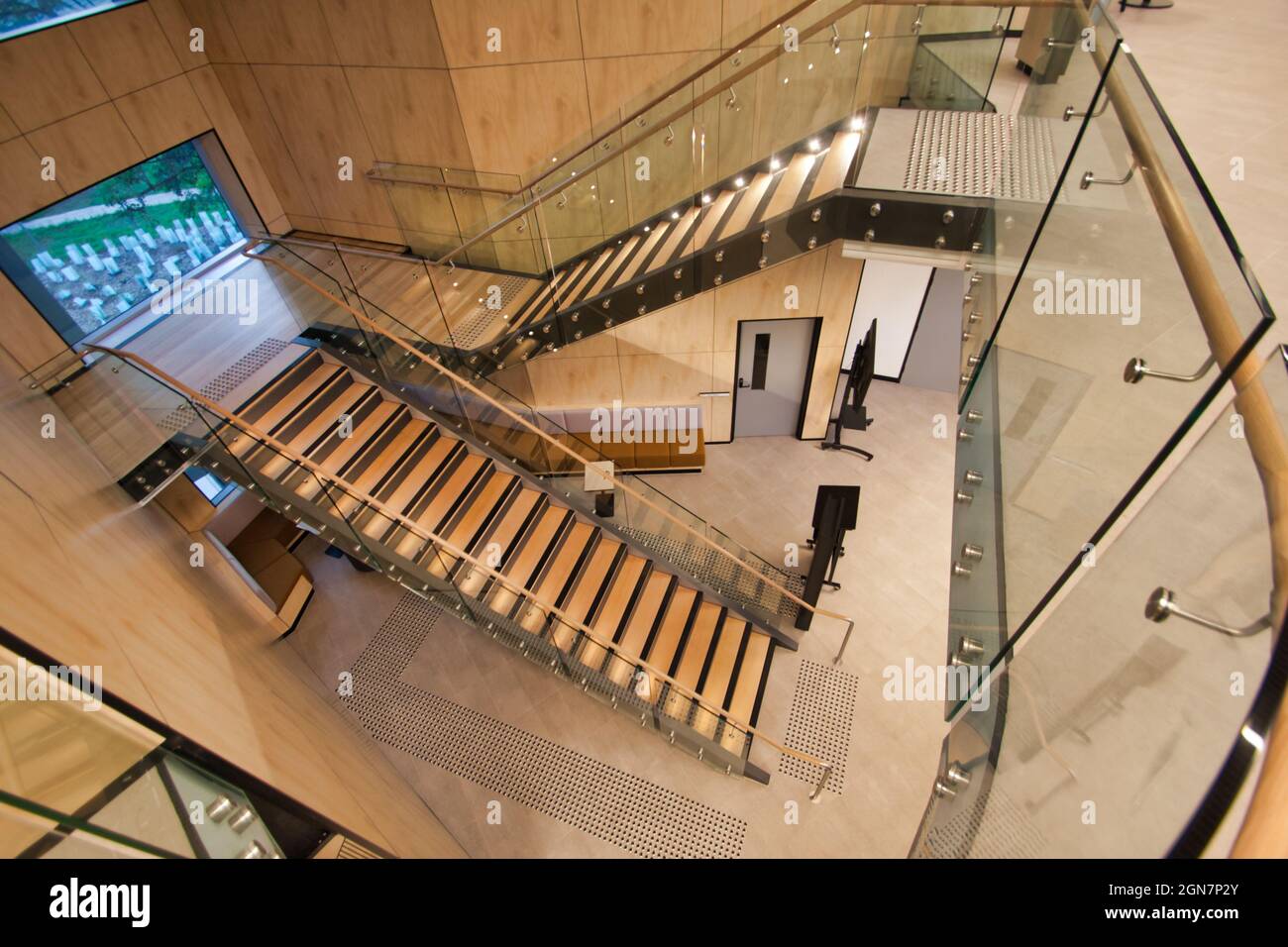 SYDNEY, AUSTRALIA - Feb 14, 2020: A scenic shot of timber stairs with ...