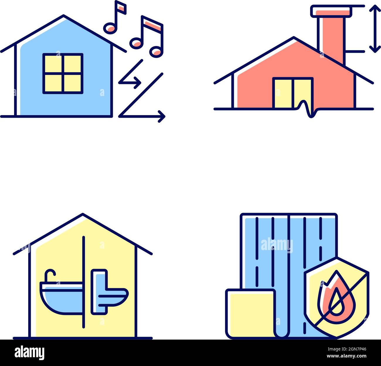 Home construction safety RGB color icons set Stock Vector Image & Art ...