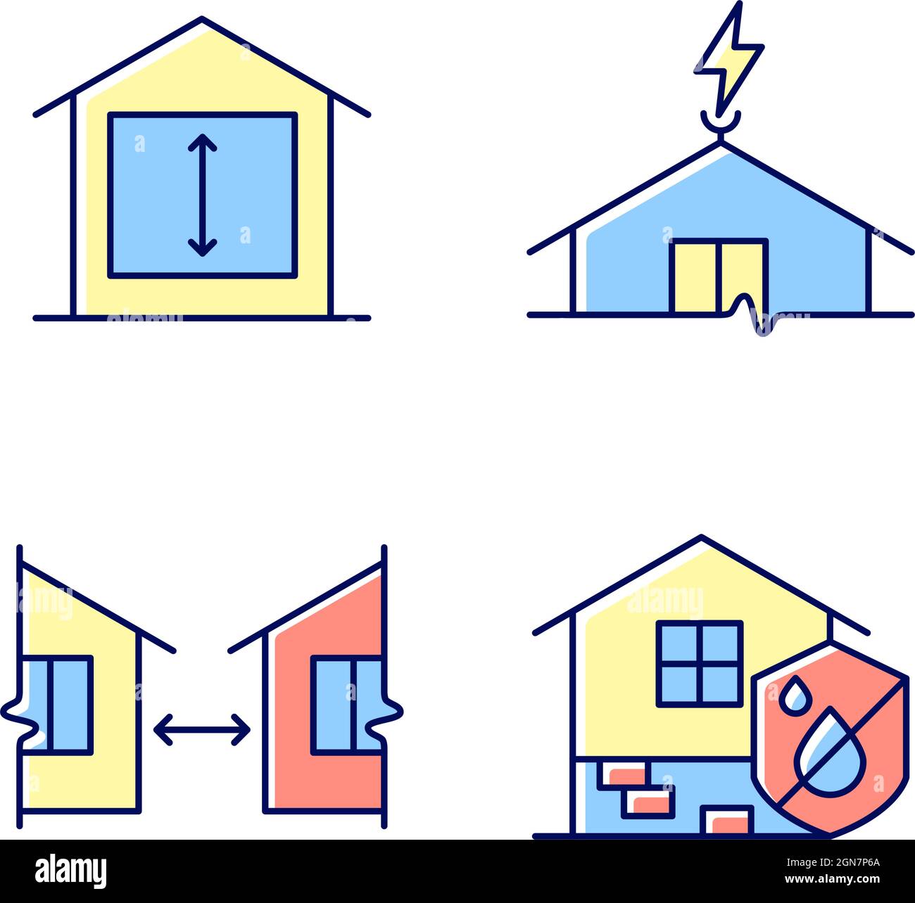 Building safe house RGB color icons set Stock Vector Image & Art - Alamy