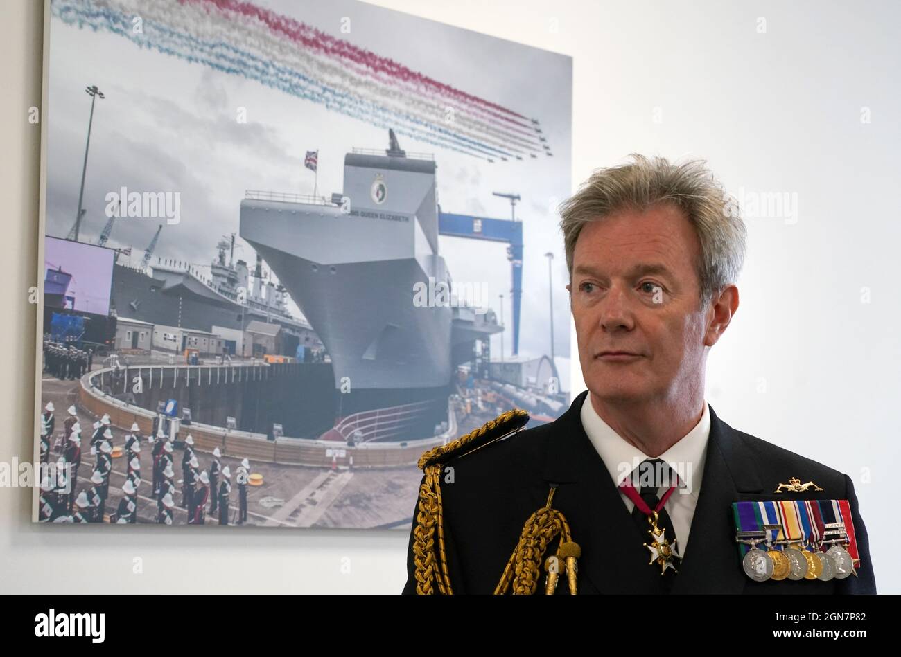 Second Sea Lord Nick Hines at a frigate steel cutting ceremony for the ...
