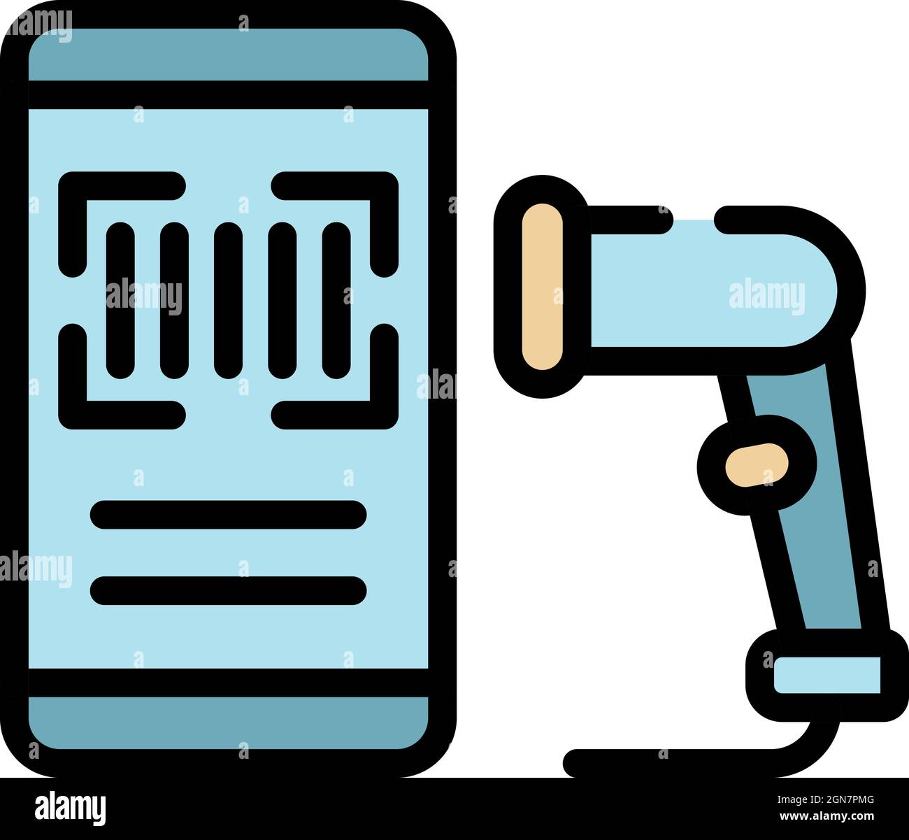 Smartphone barcode scanner icon. Outline smartphone barcode scanner ...