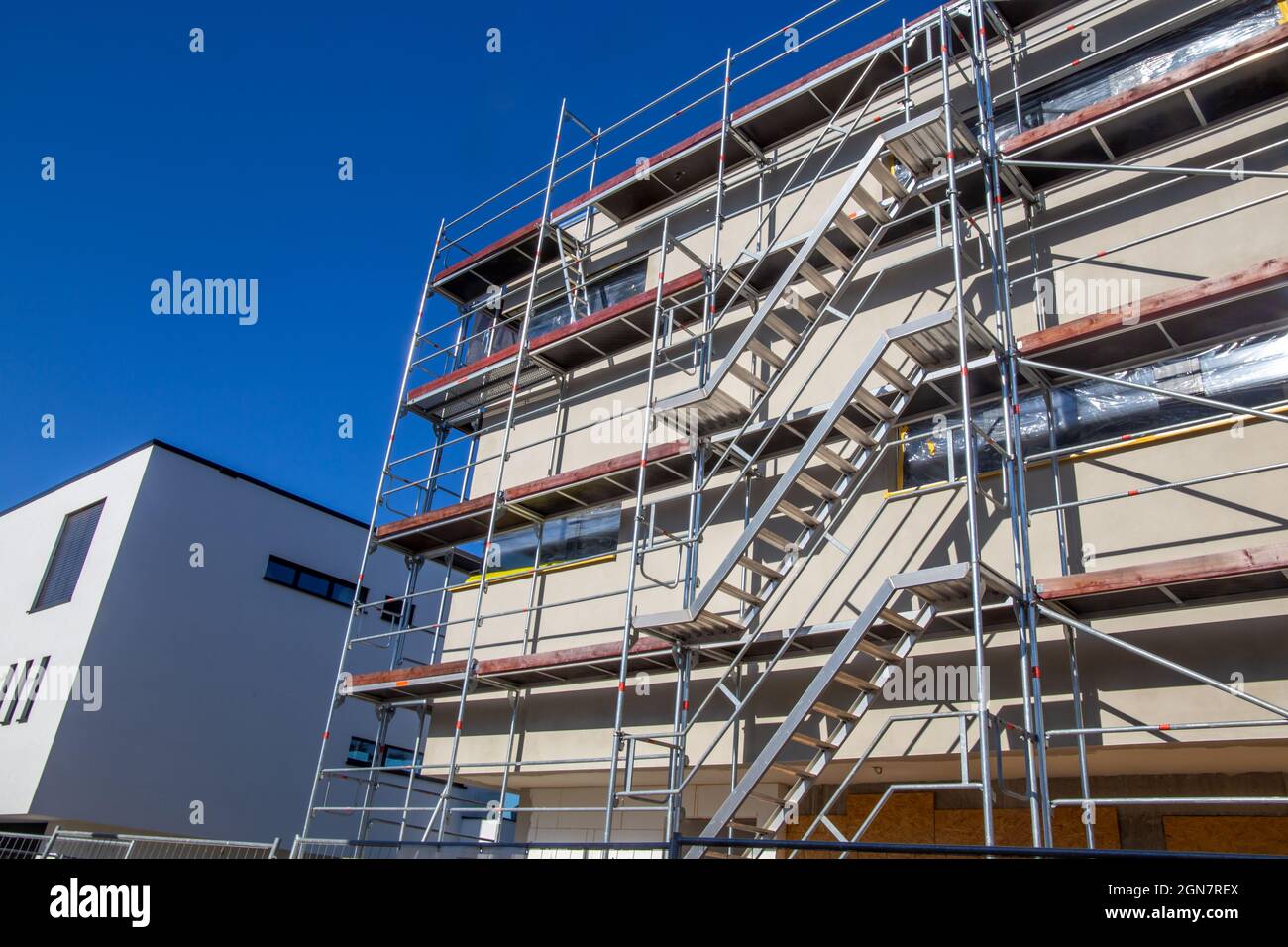 New construction with finished base plaster Stock Photo - Alamy