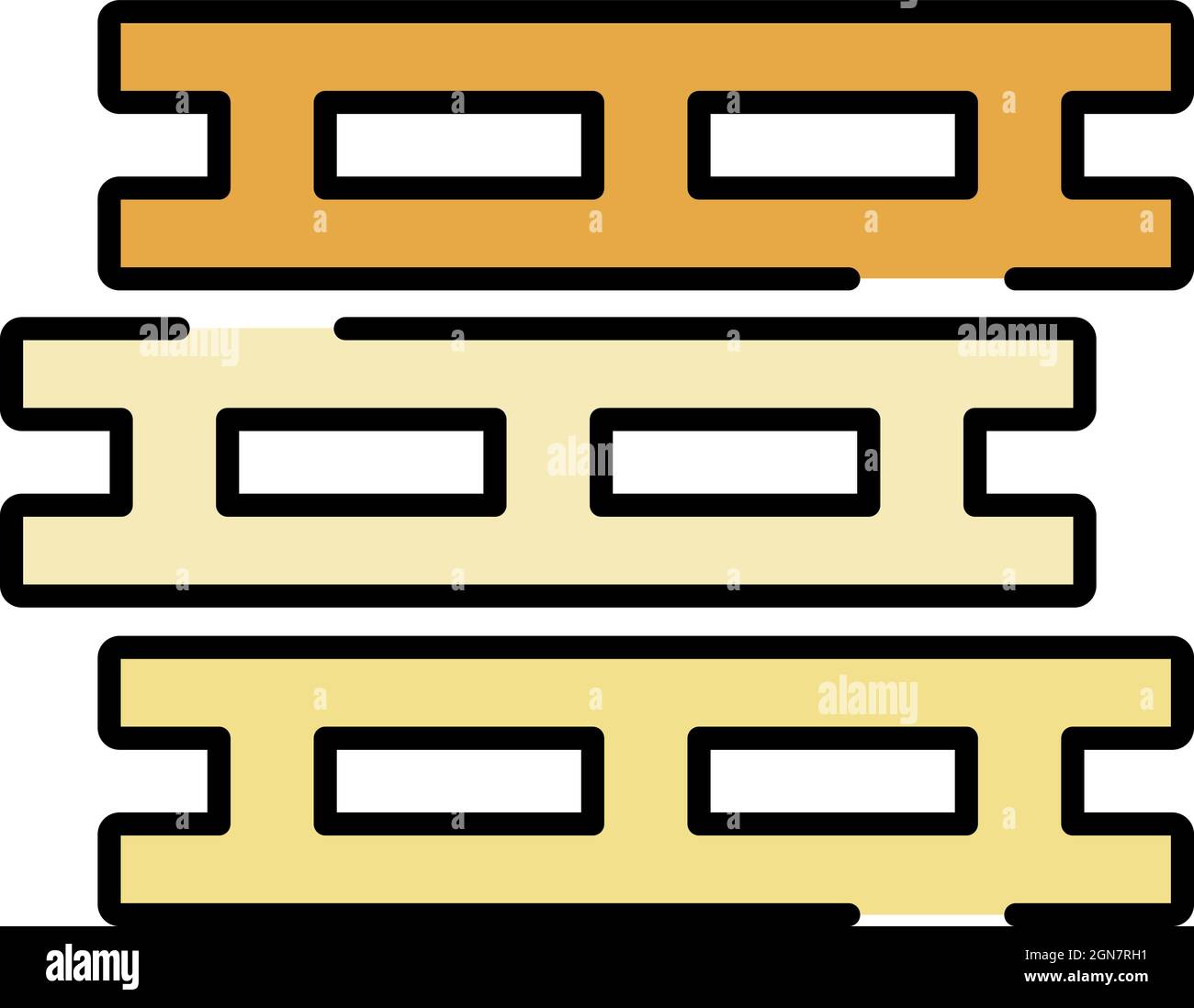 Pallet stack icon. Outline pallet stack vector icon color flat isolated ...