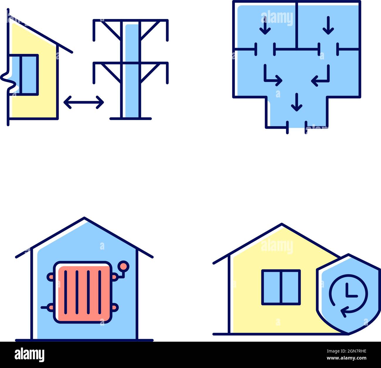 Home building regulation RGB color icons set Stock Vector Image & Art ...