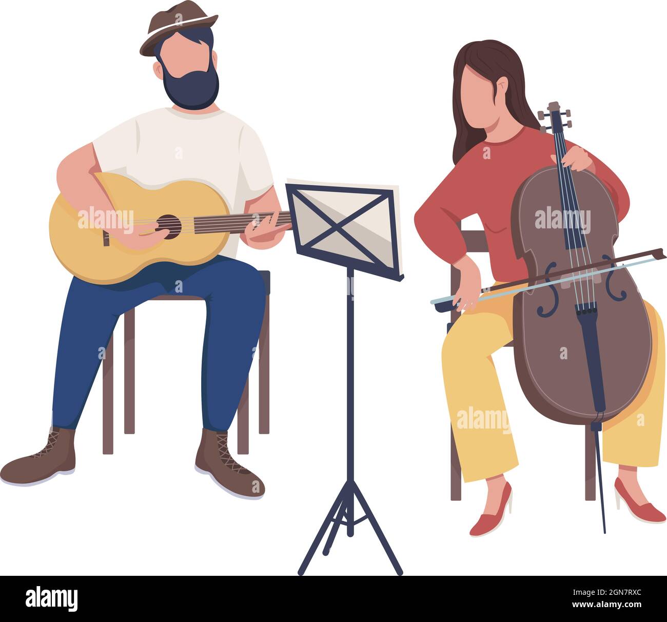 Musicians band semi flat color vector characters Stock Vector Image ...