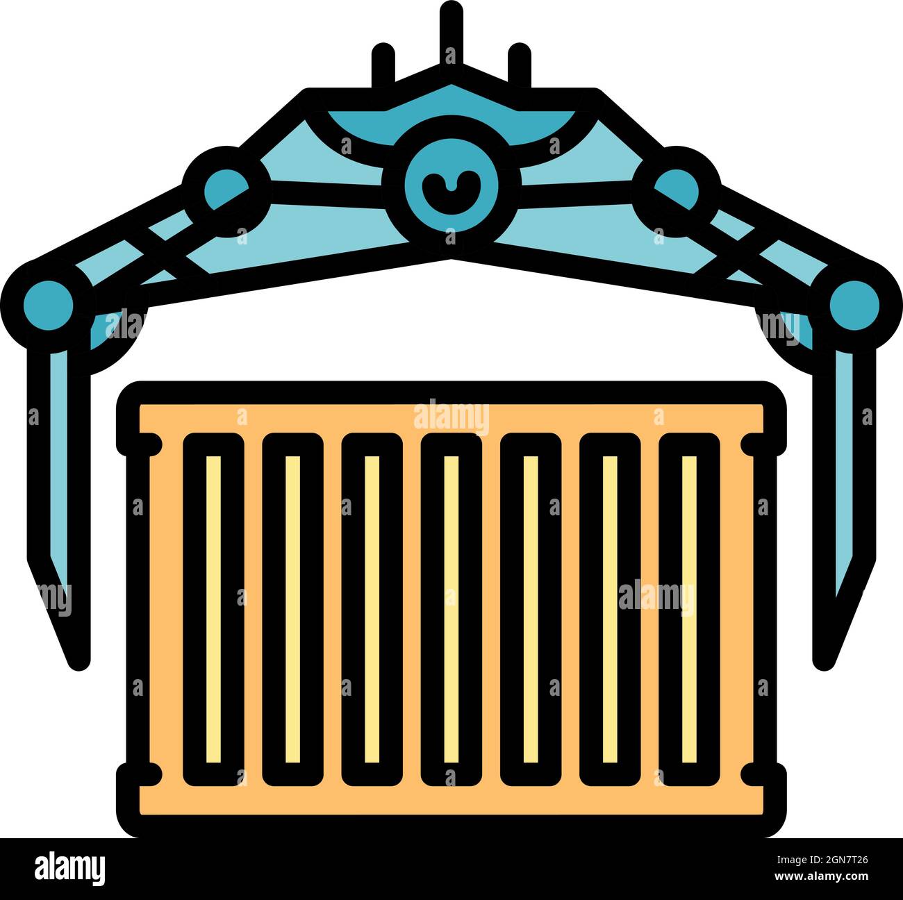 Crane hook container icon. Outline crane hook container vector icon ...