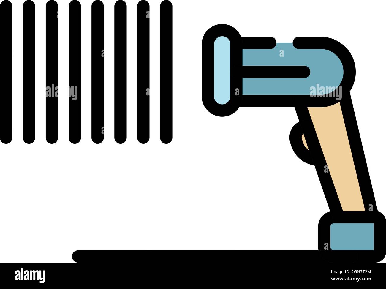 Identification barcode scanner icon. Outline identification barcode ...