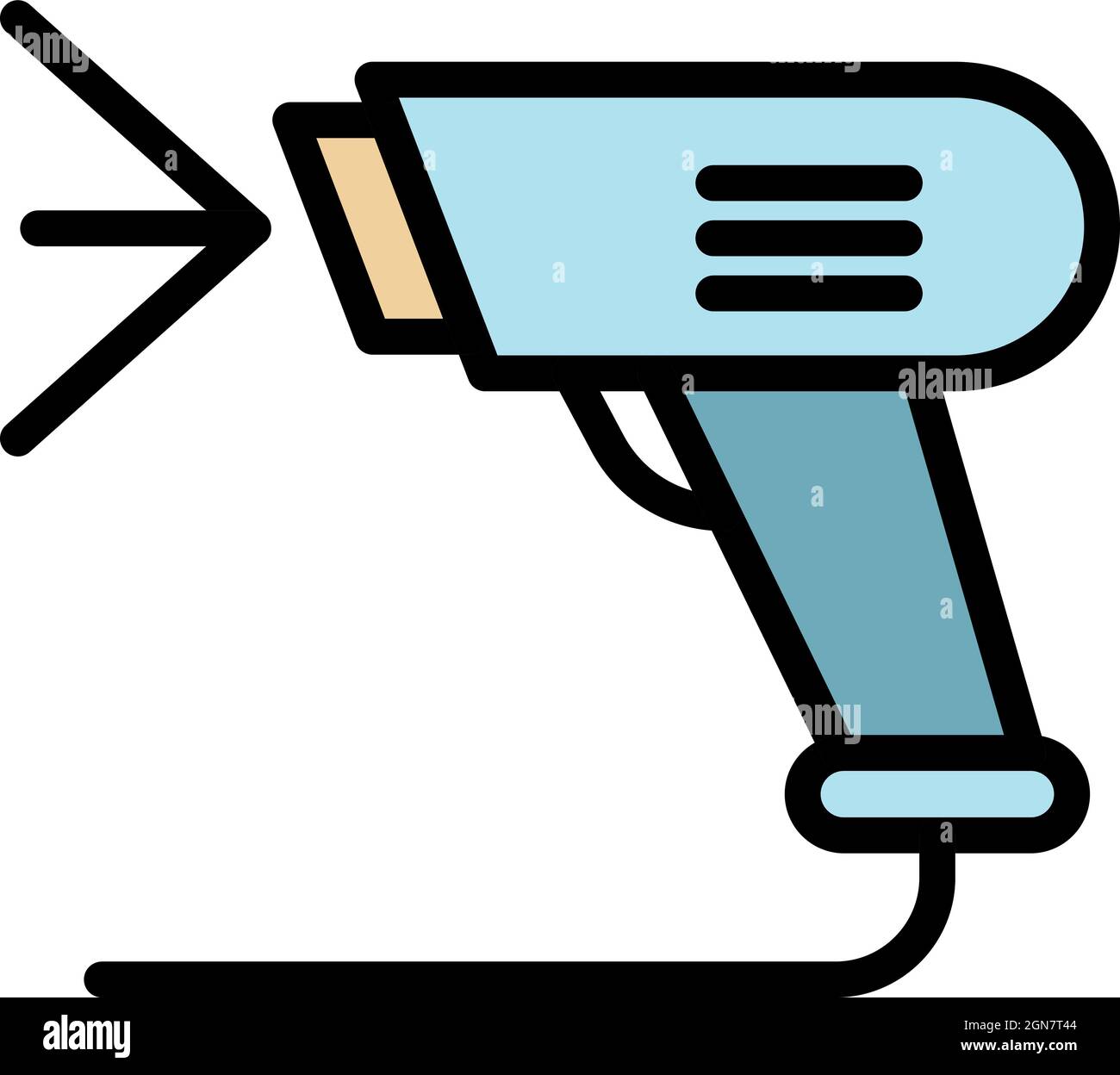 Optical barcode scanner icon. Outline optical barcode scanner vector ...