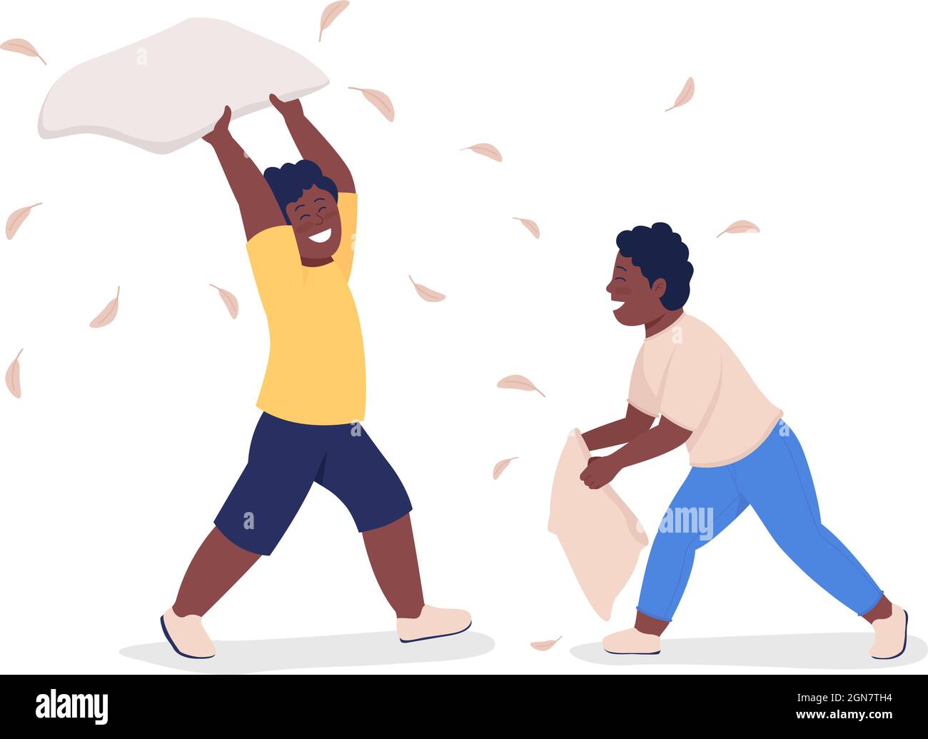 Playing children semi flat color vector characters Stock Vector Image ...